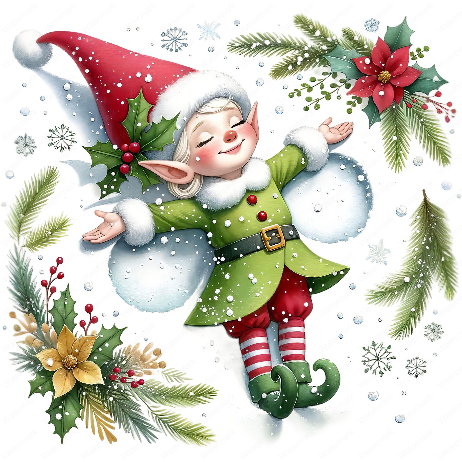 Christmas Elf Clipart Bundle: Holiday Designs (digital Download) - Etsy
