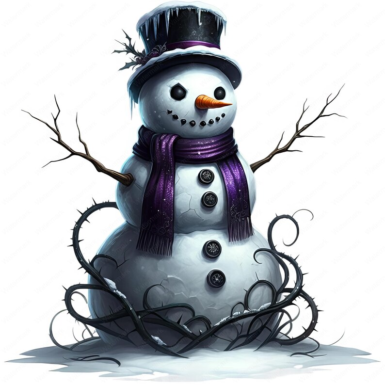 Gothic Snowman Clipart: Fantasy PNG Bundle (digital Download) - Etsy