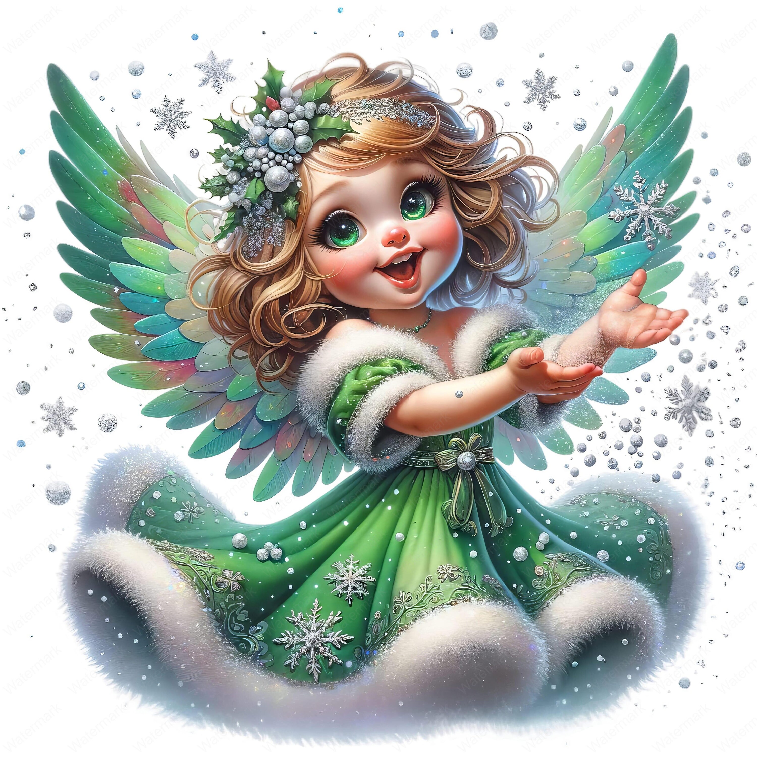 Cute Christmas Angel Clipart Bundle | Holiday Designs (digital Download ...