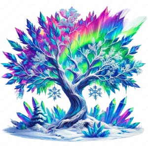 Magic Ice Tree Clipart Bundle: Snow Fantasy Art (digital Download) - Etsy