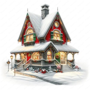 Santa's House Clipart Festive Clipart Bundle 10 High-quality Images ...