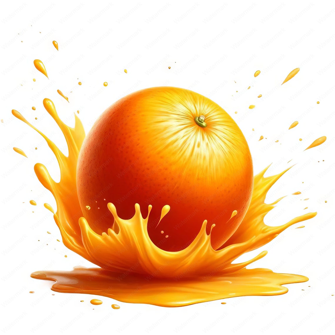 Juicy Orange Clipart Bundle: Splash Effect Fruit Art (digital Download ...