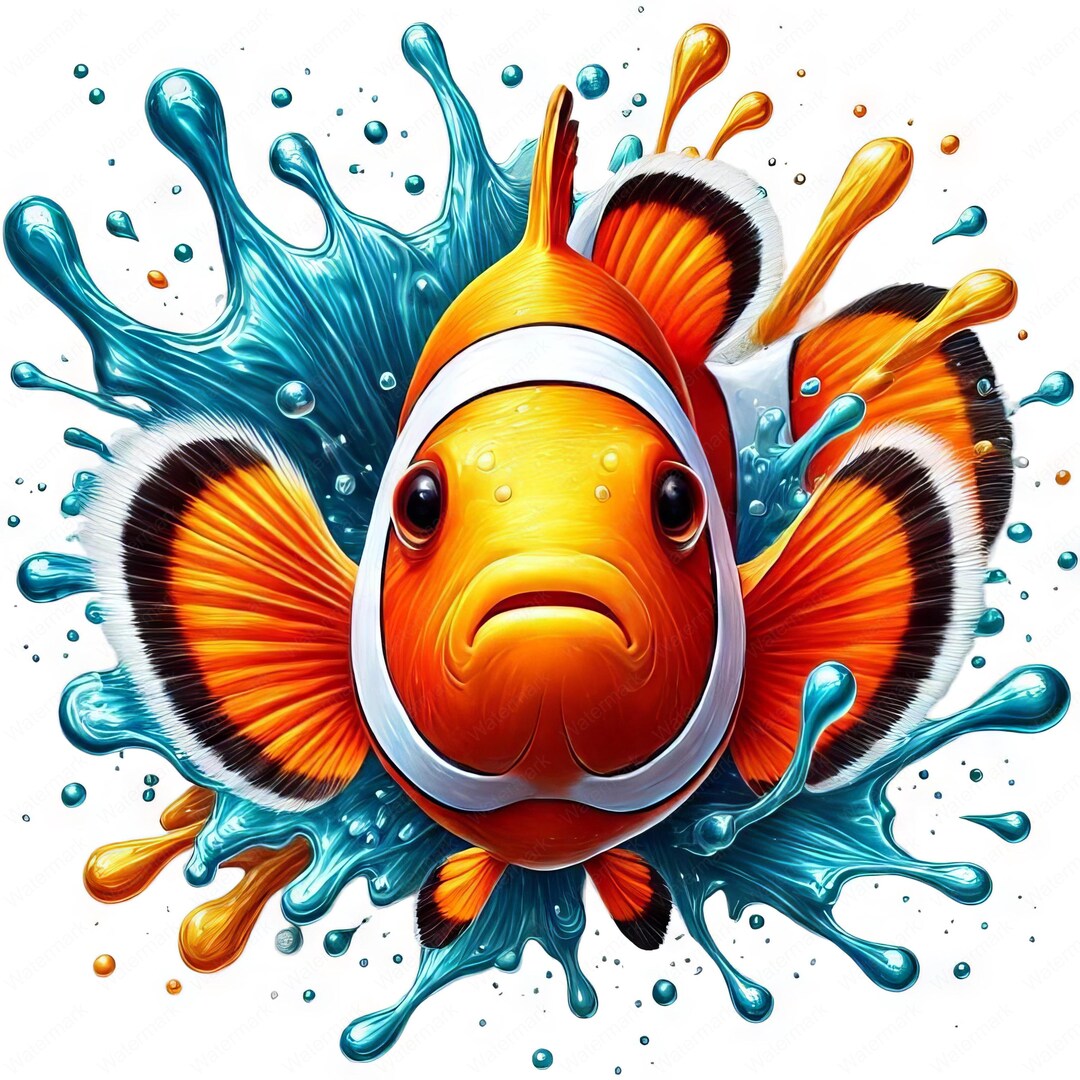 Vibrant Clownfish Clipart Bundle: Ocean Art Printables (digital ...