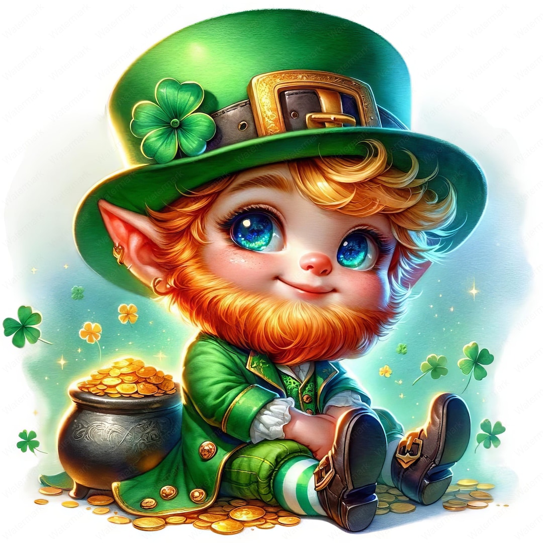 Cute Leprechaun Clipart | Adorable Leprechaun Clipart Bundle | 10 High ...