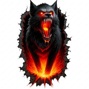 Terrifying Hellhound Clipart Bundle: Dark Fantasy Art (digital Download ...