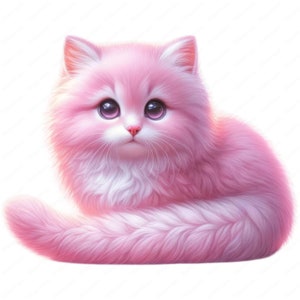 Cute Pink Kitten Clipart | Adorable Pink Kitten Clipart Bundle | 10 ...