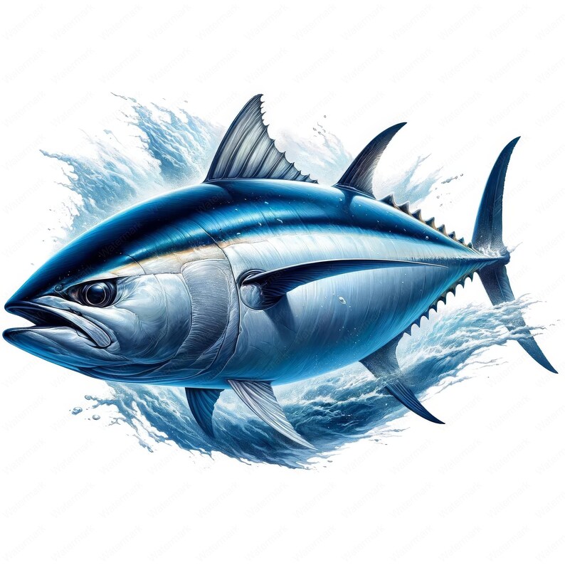 Realistic Tuna Fish Clipart Bundle: Marine Art Printables (digital ...