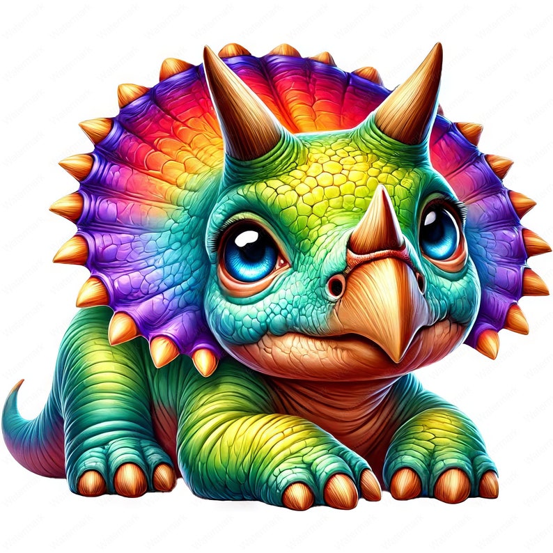 Adorable Triceratops Clipart Bundle | Kids Art Designs (digital ...
