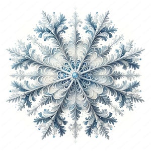 Snowflake Clipart | Whimsical Snowflake Clipart Bundle | 10 High ...