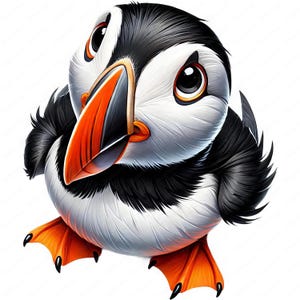 Puffin Joy Clipart | Playful Puffin Clipart Bundle | 10 High-quality ...