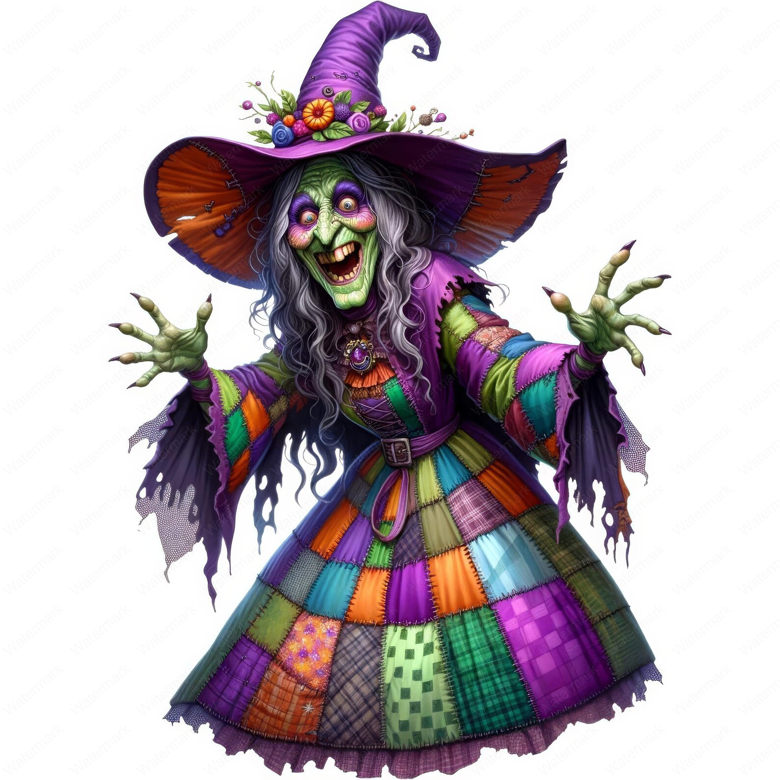 Spooky Witch Clipart Bundle: Halloween Art Printables (commercial Use ...