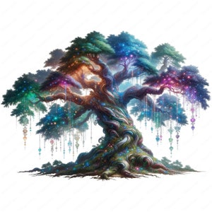 Enchanted Magic Tree Clipart Bundle: Fantasy Art Printables (digital ...