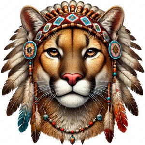 Native American Cougar Clipart: Tribal Designs (digital Download) - Etsy