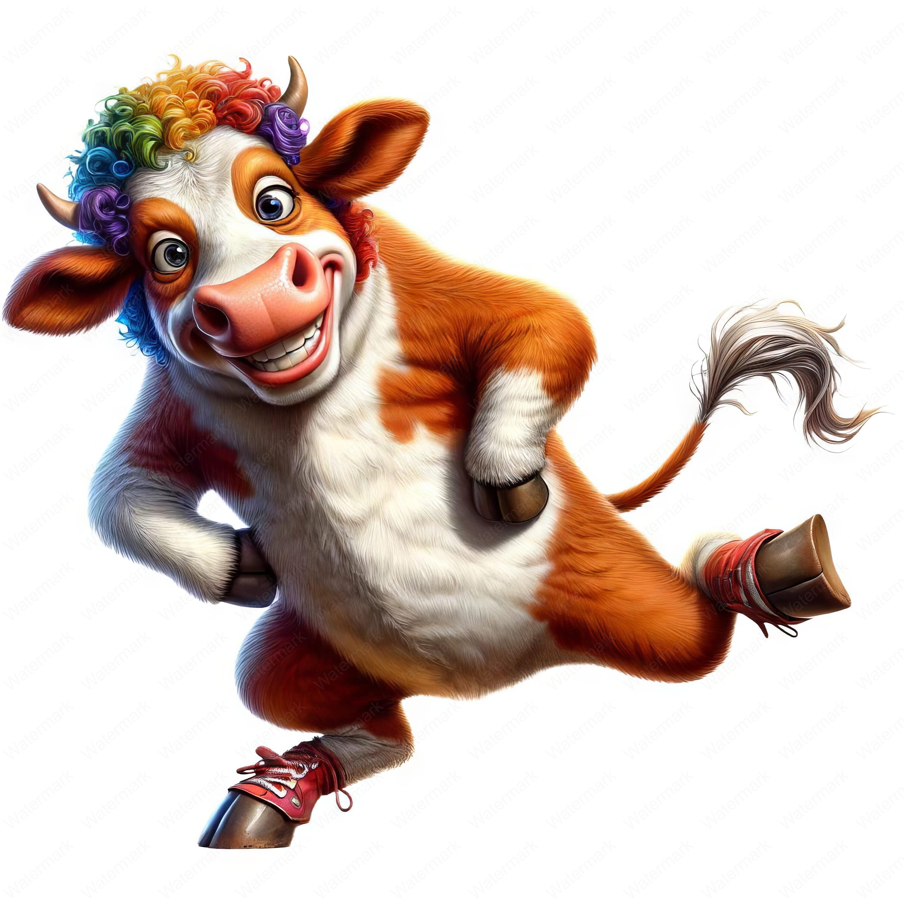 Funny Cow Clipart Bundle: Whimsical Farm Art (digital Download) - Etsy