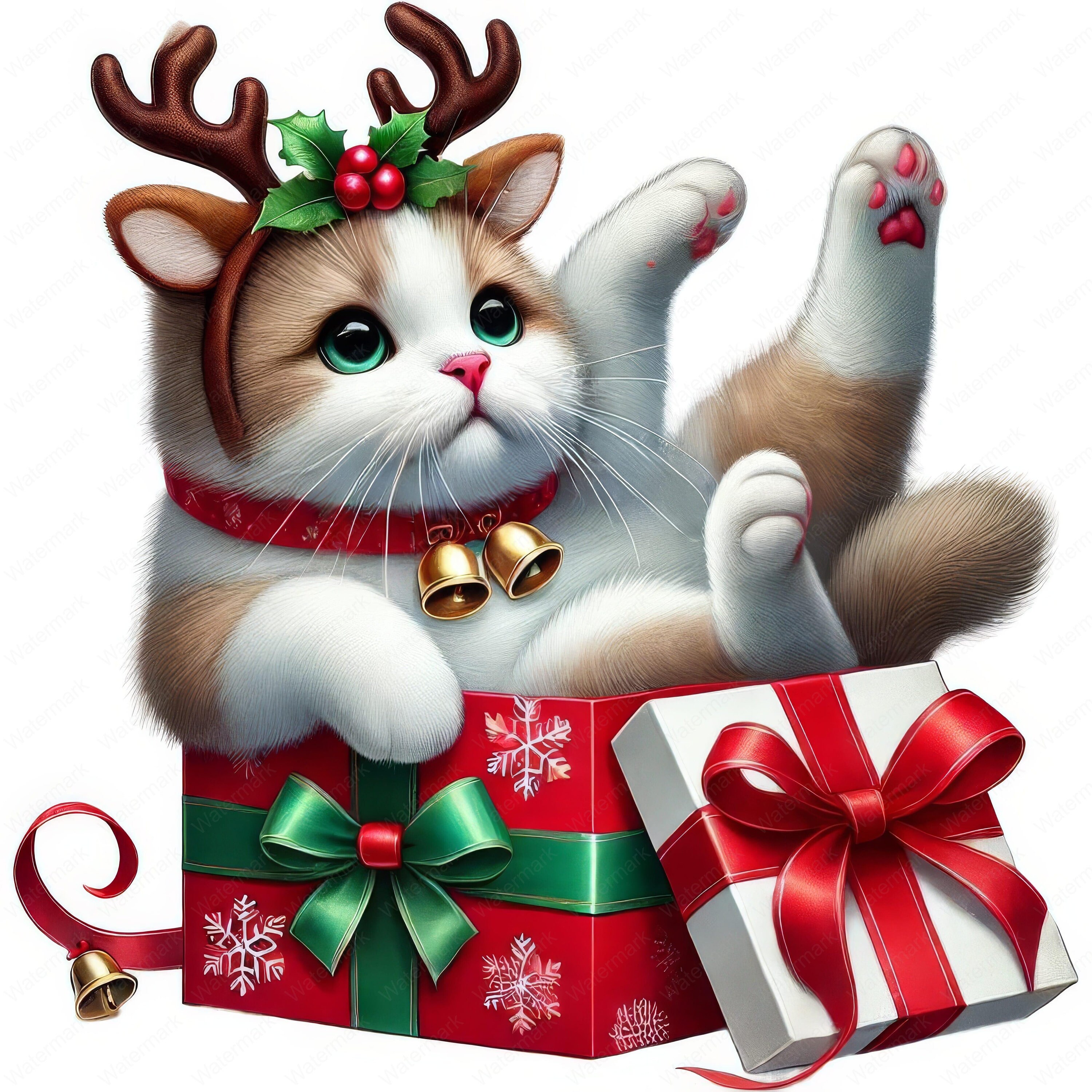 Christmas Cat Clipart Bundle | Holiday Designs (digital Download) - Etsy