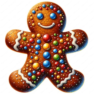 Festive Gingerbread Man Clipart Bundle: Christmas Art (commercial Use ...