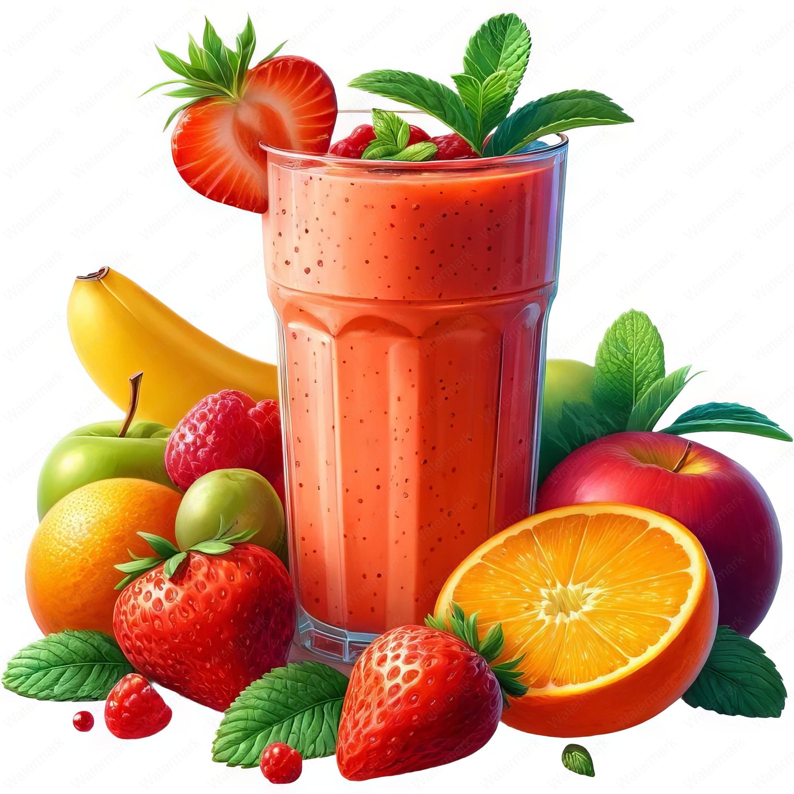 Tropical Fruit Smoothie Clipart: Summer Designs (digital Download) - Etsy