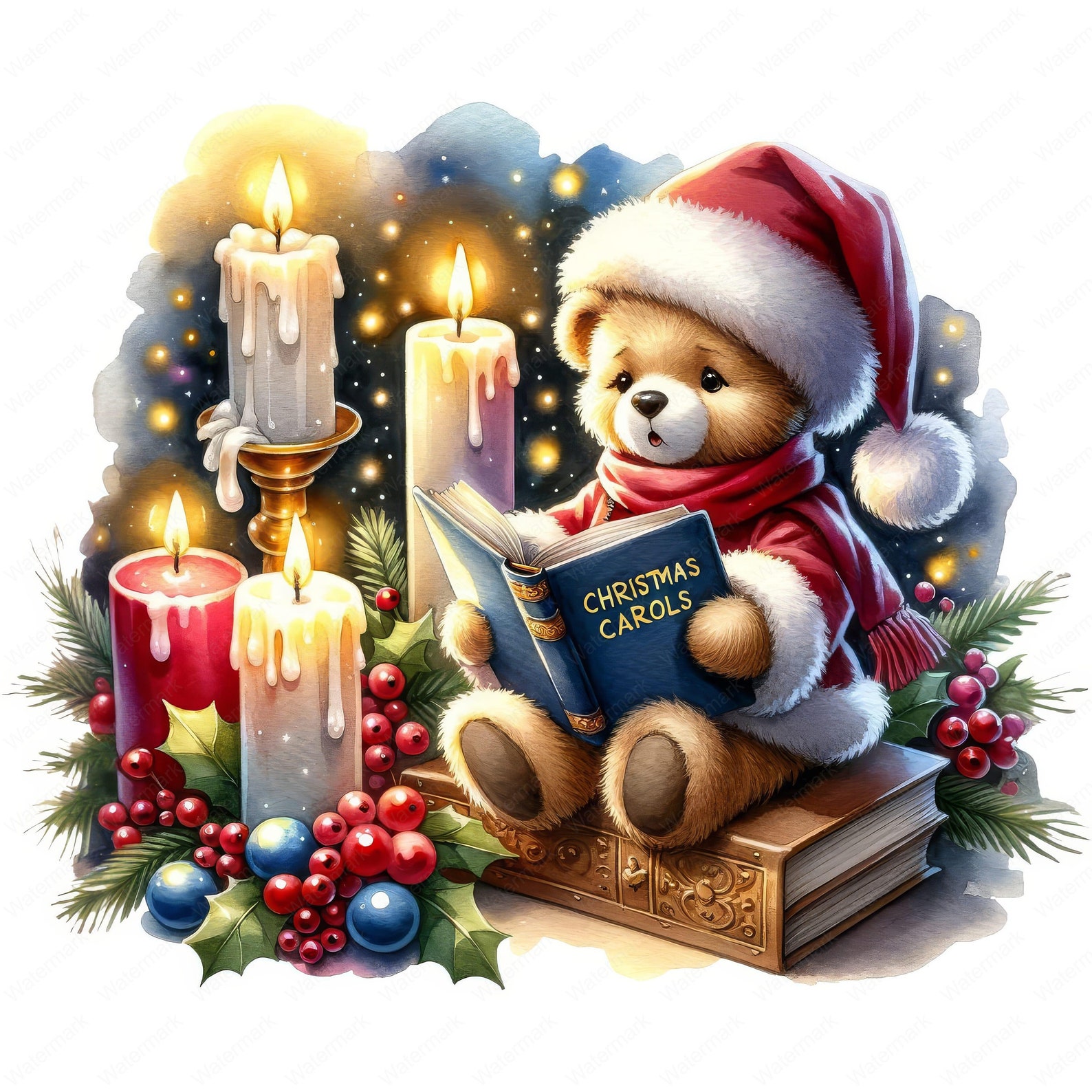 Teddy Bear Clipart Adorable Christmas Teddy Bear Clipart Bundle 10 High ...
