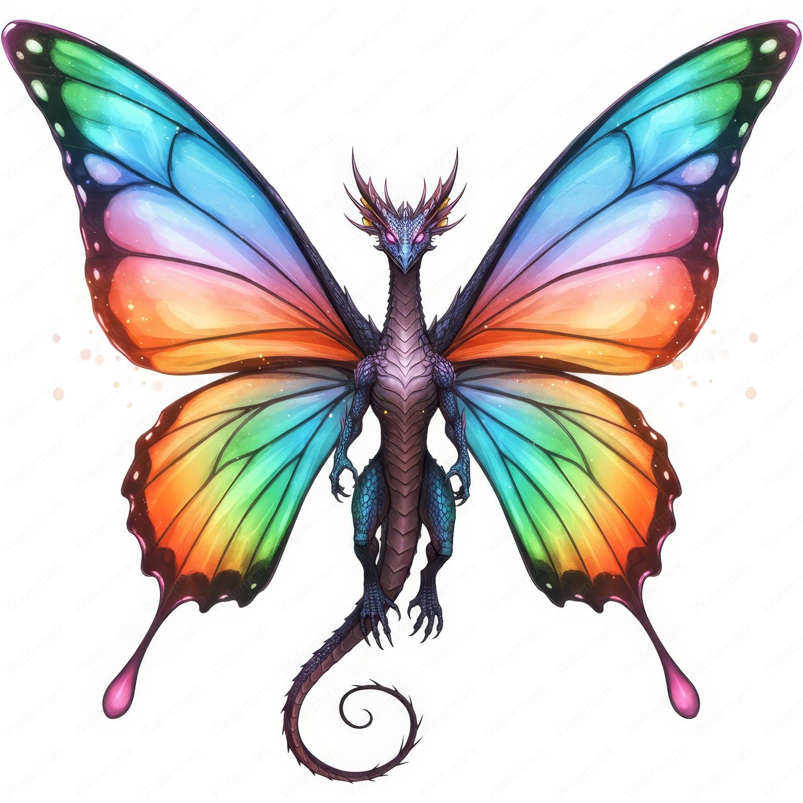 Butterfly Dragon Clipart | Fantasy PNG Bundle | 10 High-quality Designs ...