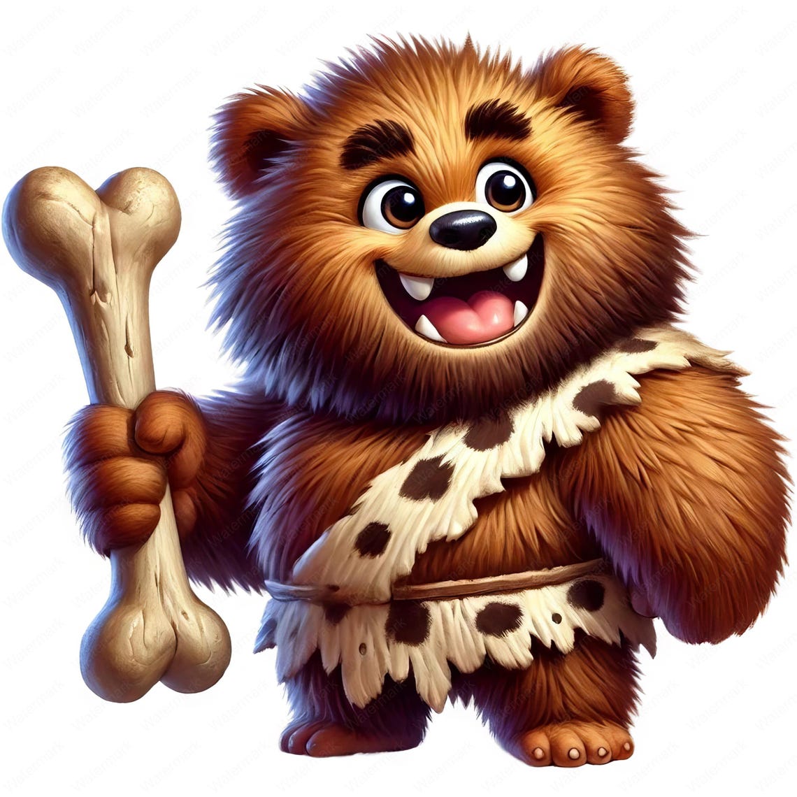 Caveman Bear Clipart Bundle | Cute Animal Art (digital Download) - Etsy