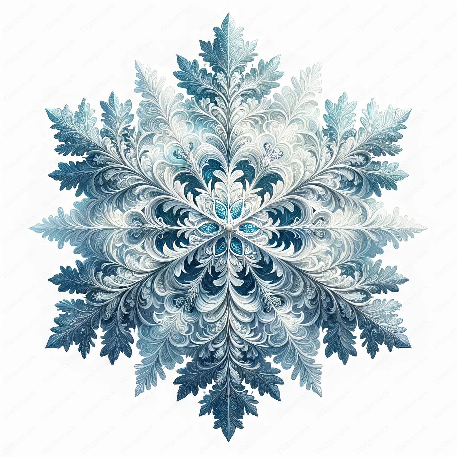 Whimsical Snowflake Clipart Bundle: Winter Art Printables (digital ...