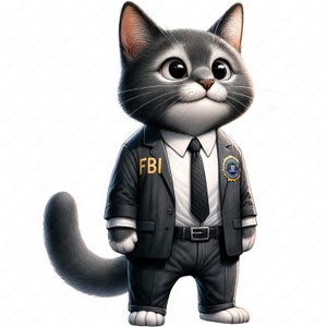 FBI Cat Clipart | Sleek FBI Cat Clipart Bundle | 10 High-quality ...