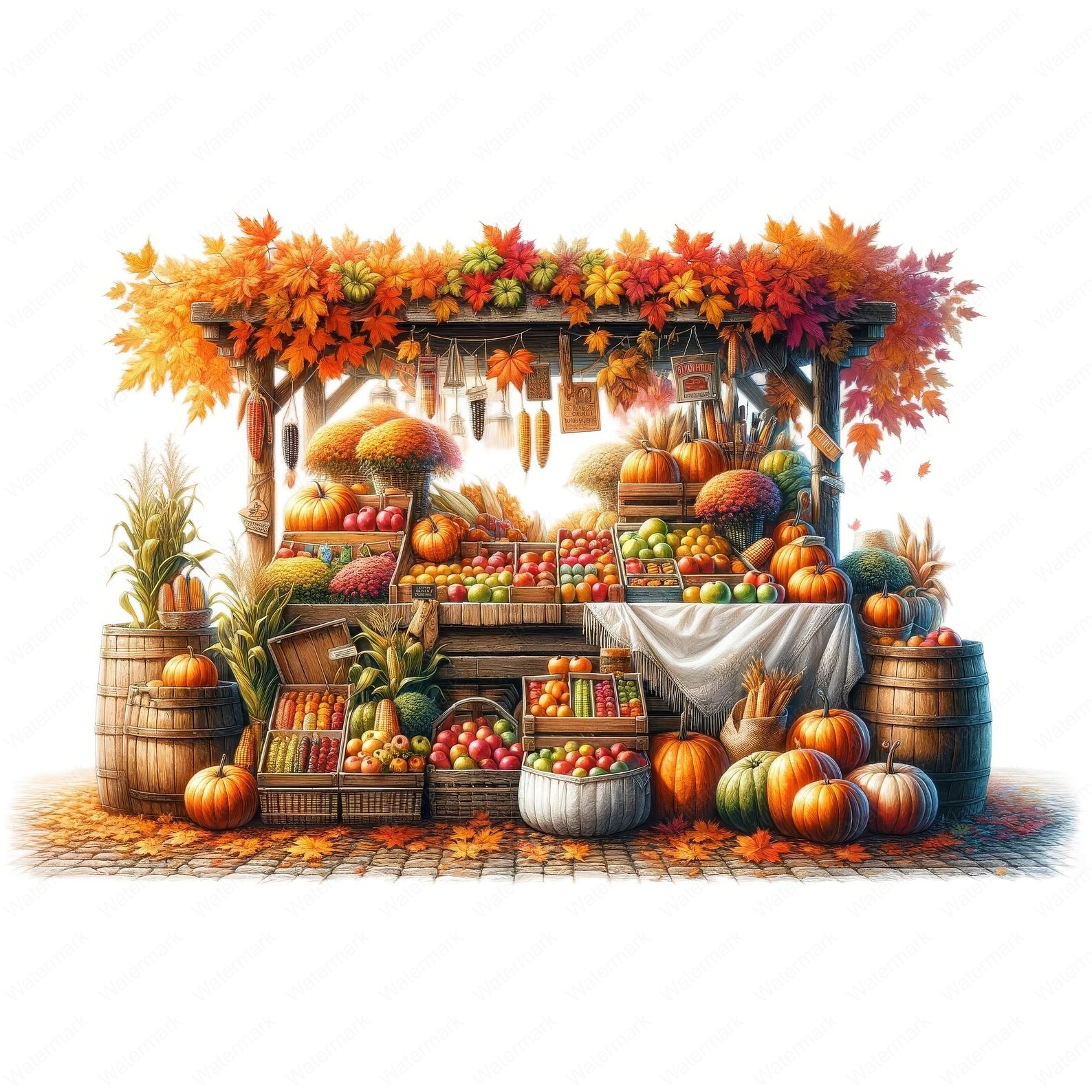 Fall Market Stall Clipart: Autumn Fair Designs (digital Download) - Etsy