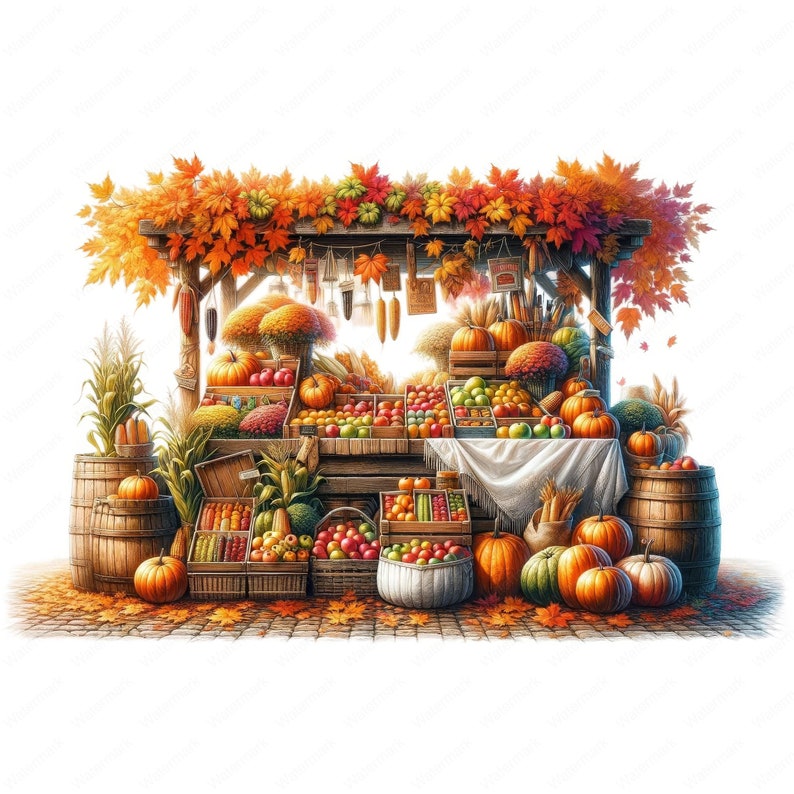 Fall Market Stall Clipart: Autumn Fair Designs (digital Download) - Etsy