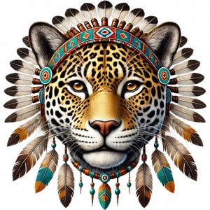 Native American Leopard Clipart | Tribal Leopard Clipart Bundle | 10 ...