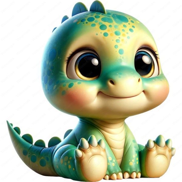 Baby Dinosaur Clipart - Etsy