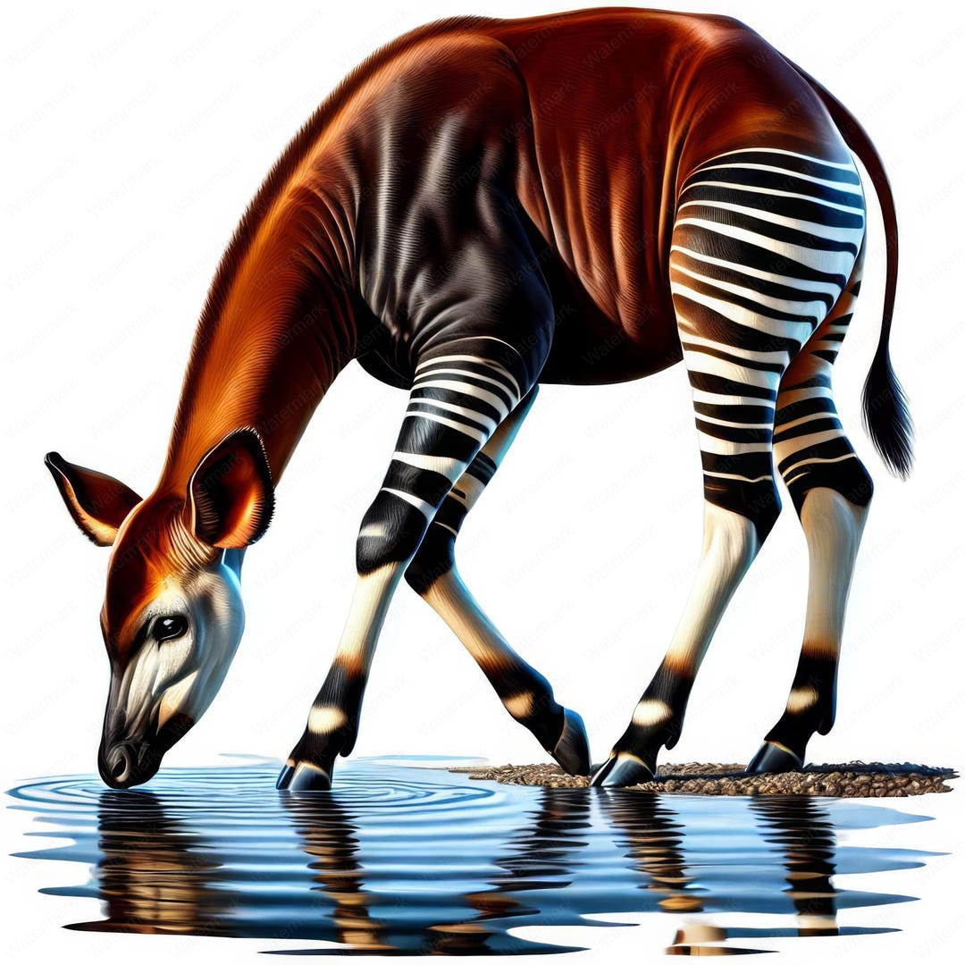 Okapi Clipart | Adorable Okapi Clipart Bundle | 10 High-quality Designs | Wildlife Art ...