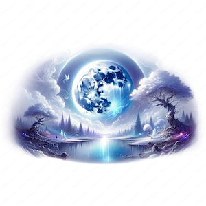 Magic Moon Clipart | Mystical Magic Moon Clipart Bundle | 10 High ...