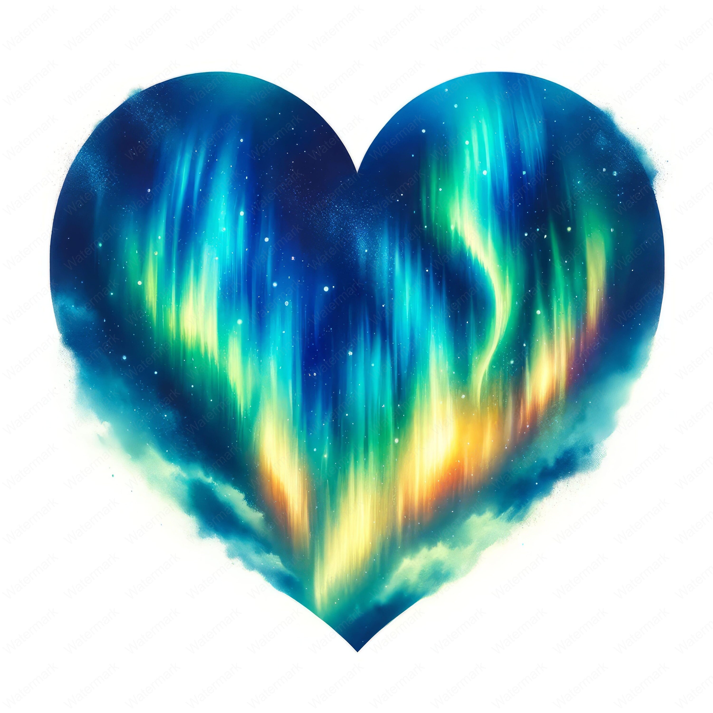 Aurora Heart Clipart: Northern Lights Design (digital Download) - Etsy