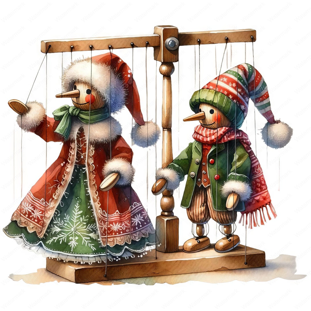 Retro Christmas Clipart Bundle: 10 Vintage Holiday Designs (digital ...