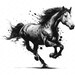 Dynamic Galloping Horse Clipart Bundle: Ink Splash Effect (digital ...