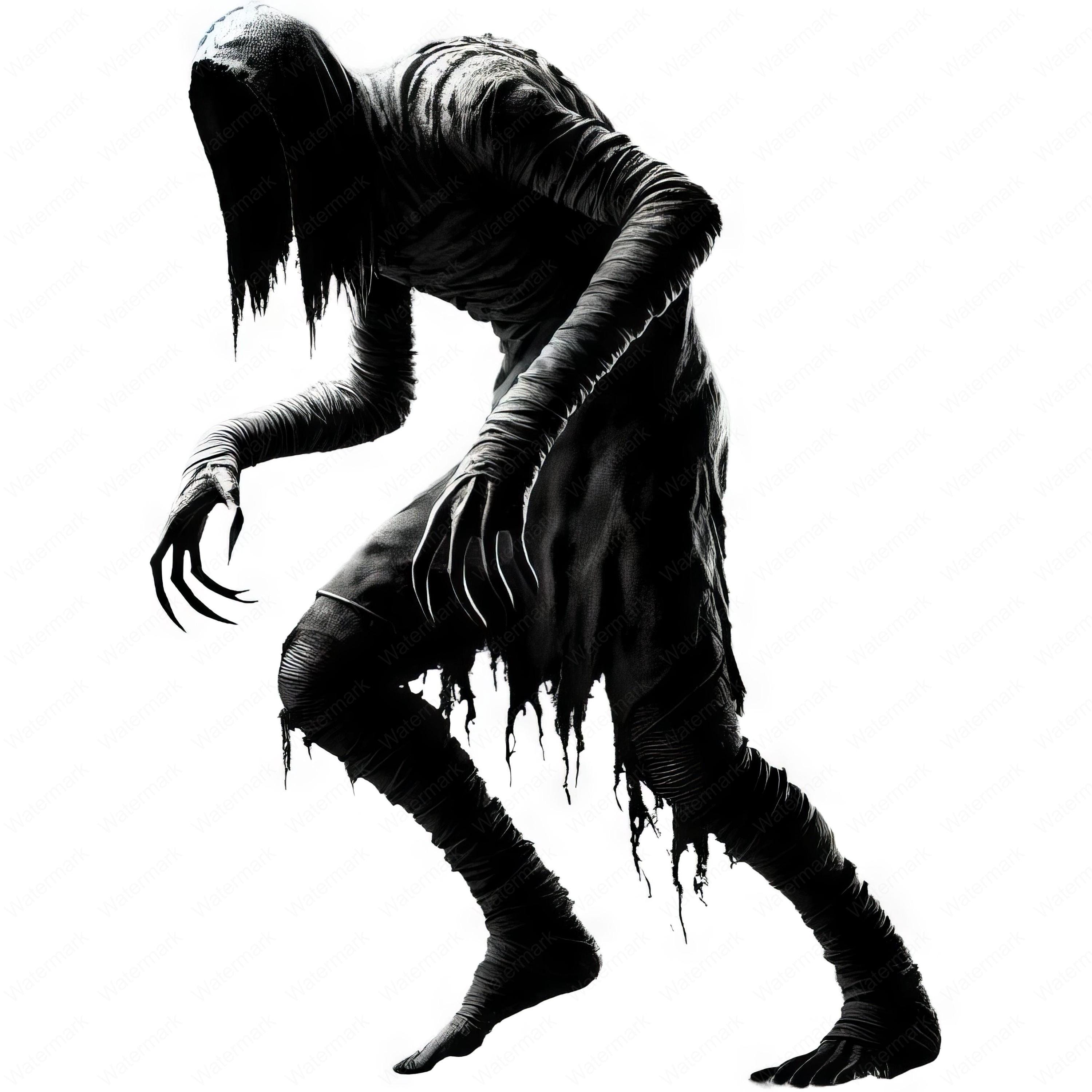 Creepy Boogeyman Clipart Bundle: 10 Horror Art Designs (digital ...