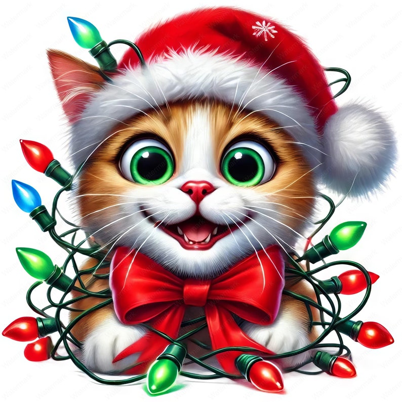 Christmas Cat Clipart Bundle | Holiday Designs (digital Download) - Etsy
