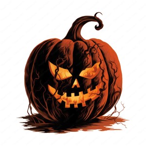 Spooky Pumpkin Clipart 10 High-quality PNG Halloween Vibes Autumn Decor ...