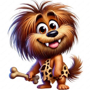 Caveman Dog Clipart | Adorable Caveman Dog Clipart Bundle | 10 High ...