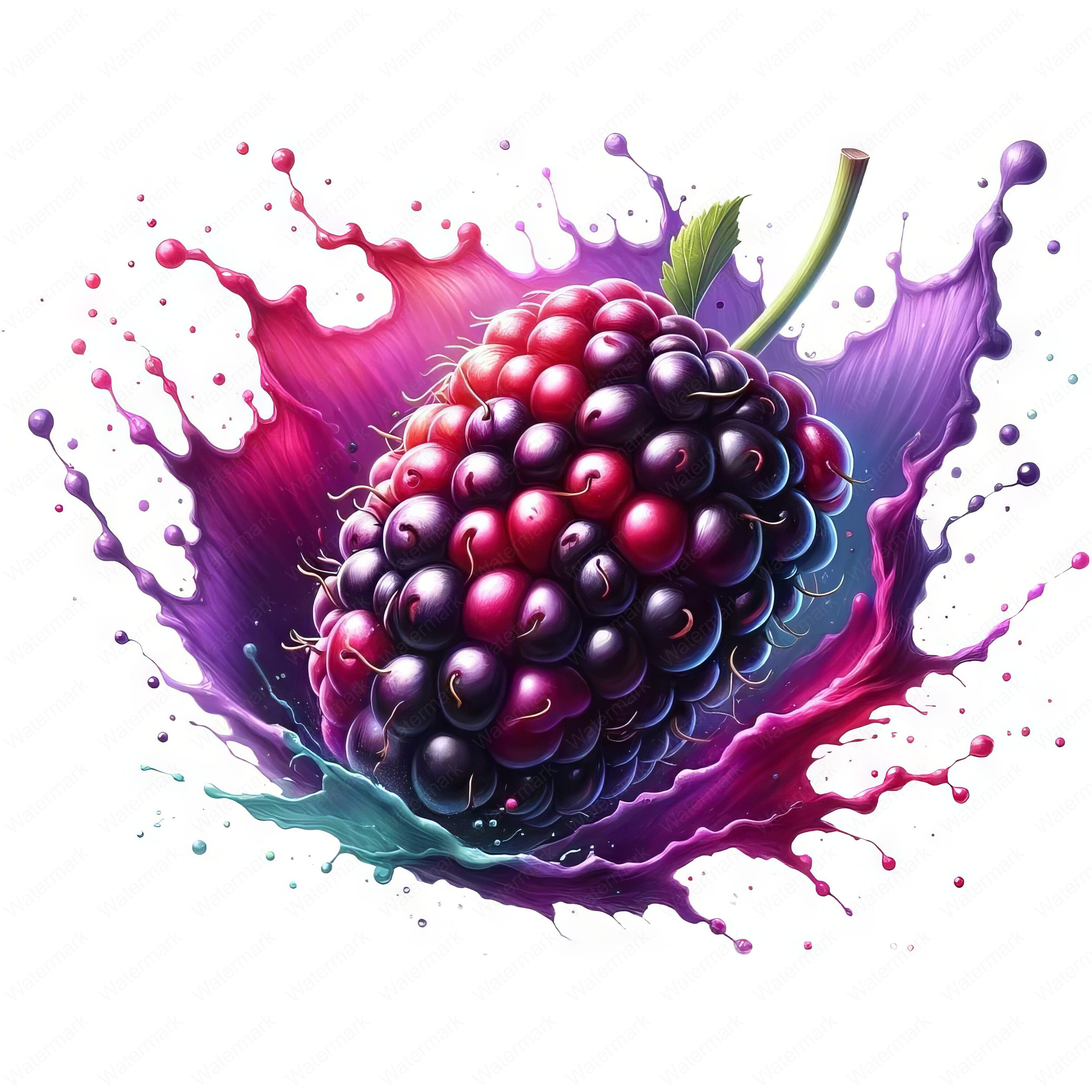 Mulberry Clipart Bundle: 10 Vivid Fruit Designs (digital Download ...