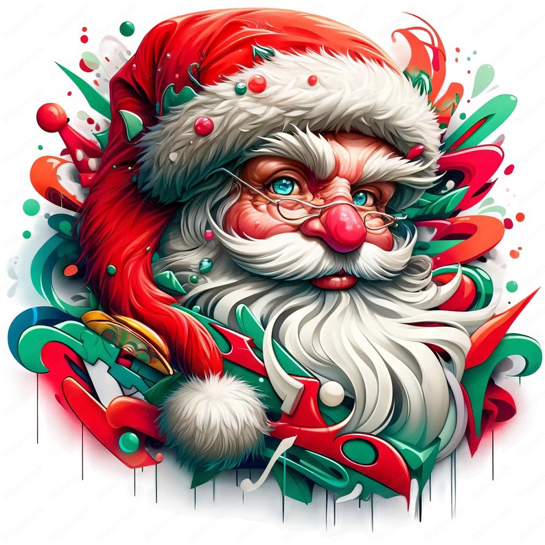 Urban Santa Graffiti Clipart | Street Art Designs (digital Download) - Etsy