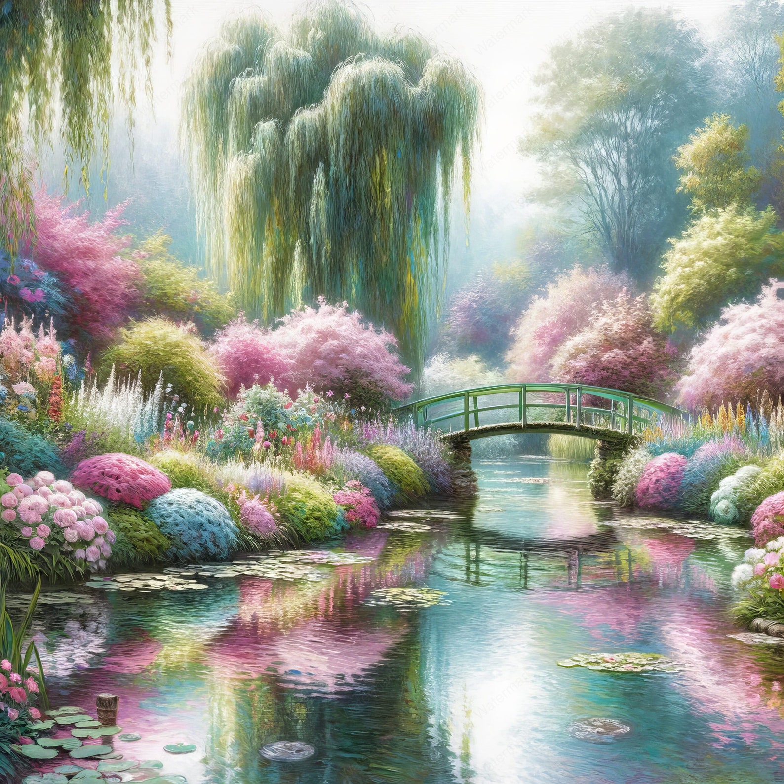 Monet's Garden Clipart: Impressionistic Floral Designs (digital ...