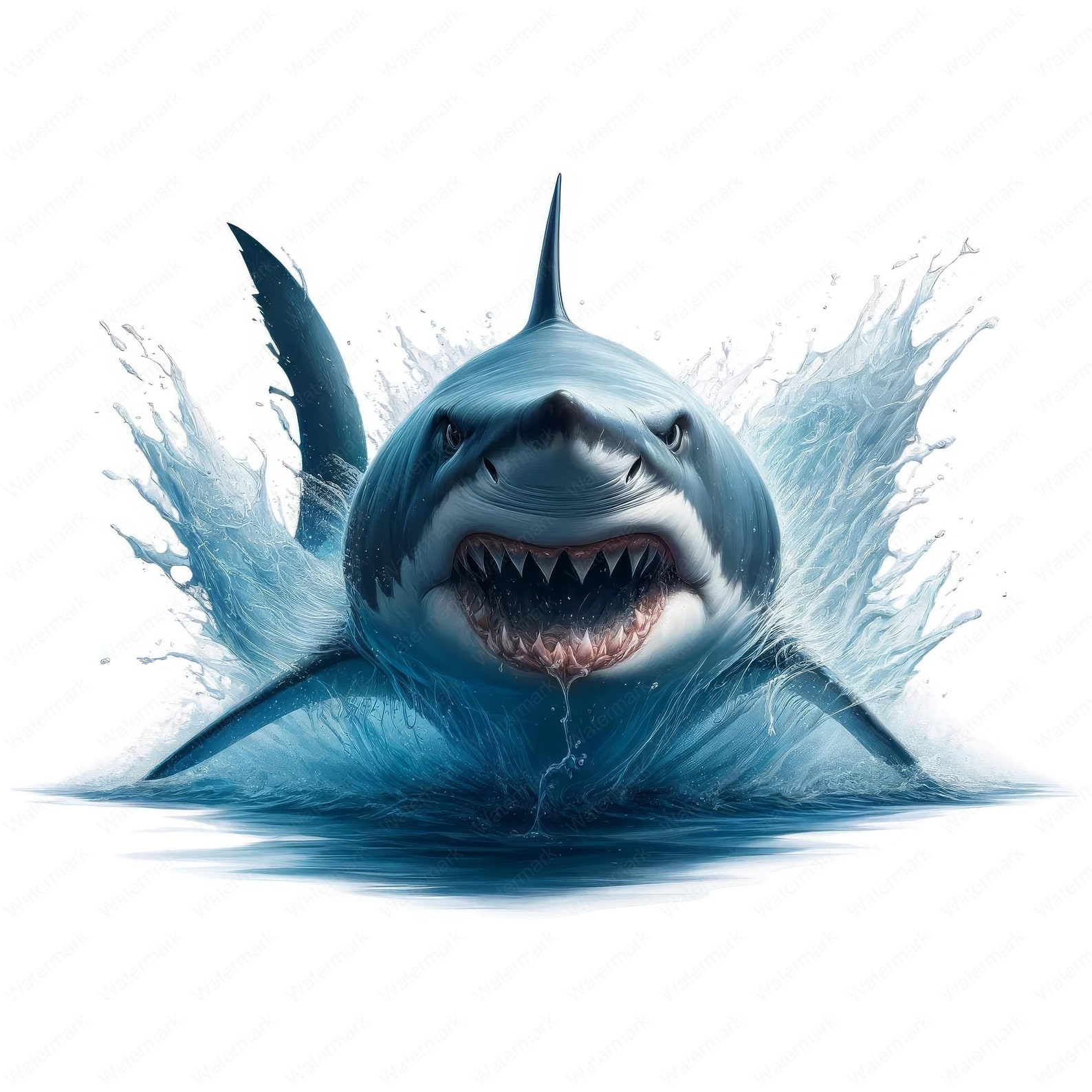 Ferocious Shark Clipart Bundle | 3D Ocean Art (digital Download) - Etsy