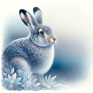 Arctic Hare Clipart Clipart Bundle 10 High-quality Images Wall Art ...