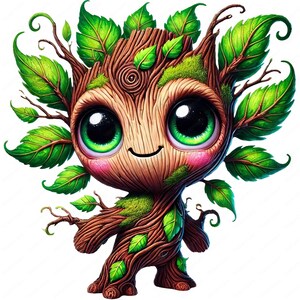 Tree Spirit Clipart Bundle: Adorable Forest Creature Art (digital ...