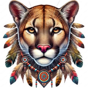 Native American Cougar Clipart: Tribal Designs (digital Download) - Etsy