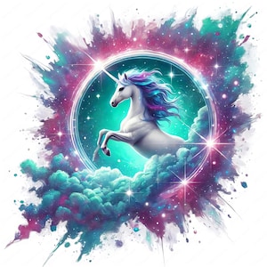 Galaxy Unicorn Clipart Bundle: Mystical Cosmic Art (digital Download ...