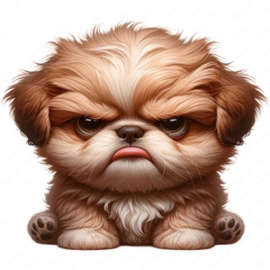 Grumpy Puppy Clipart | Funny Grumpy Puppy Clipart Bundle | 10 High ...