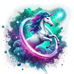 Galaxy Unicorn Clipart Bundle: Mystical Cosmic Art (digital Download ...