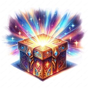 Magic Gift Box Clipart | Mystical Magic Box Clipart Bundle | 10 High ...